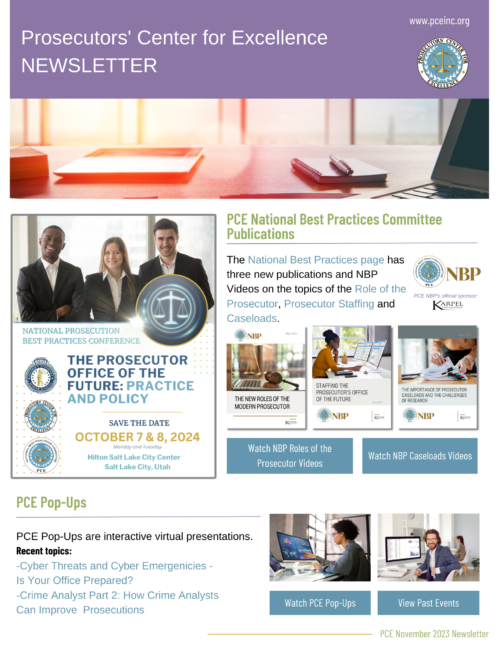 PCE Newsletter - November 2023 - Prosecutors' Center for Excellence